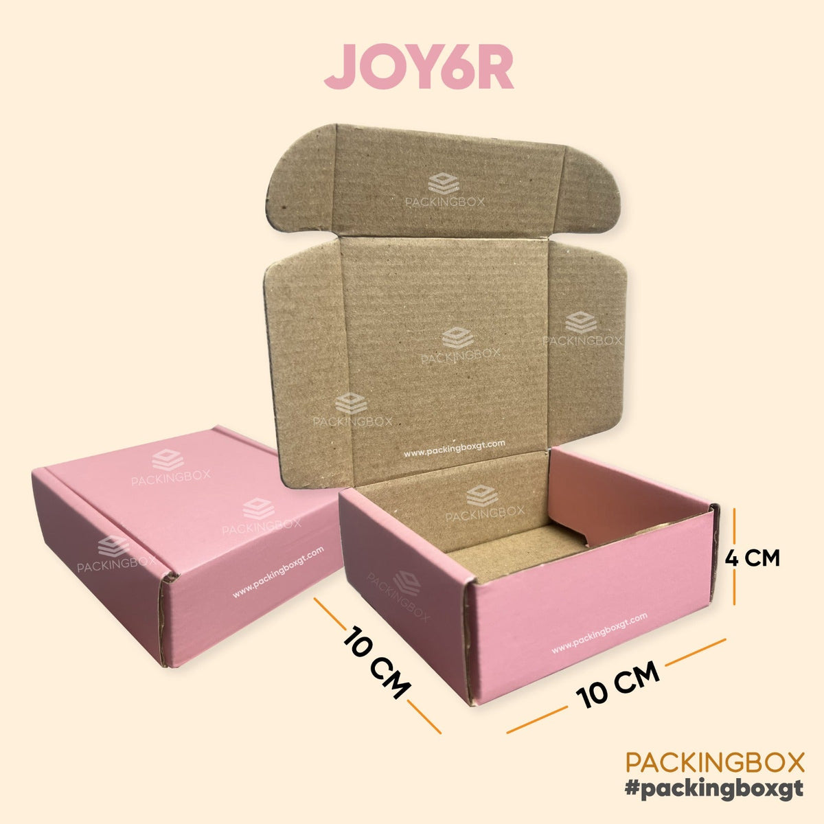 Caja laminada de 10 x 10 x 4 cm (100 Unidades) — Packingbox, S.A.