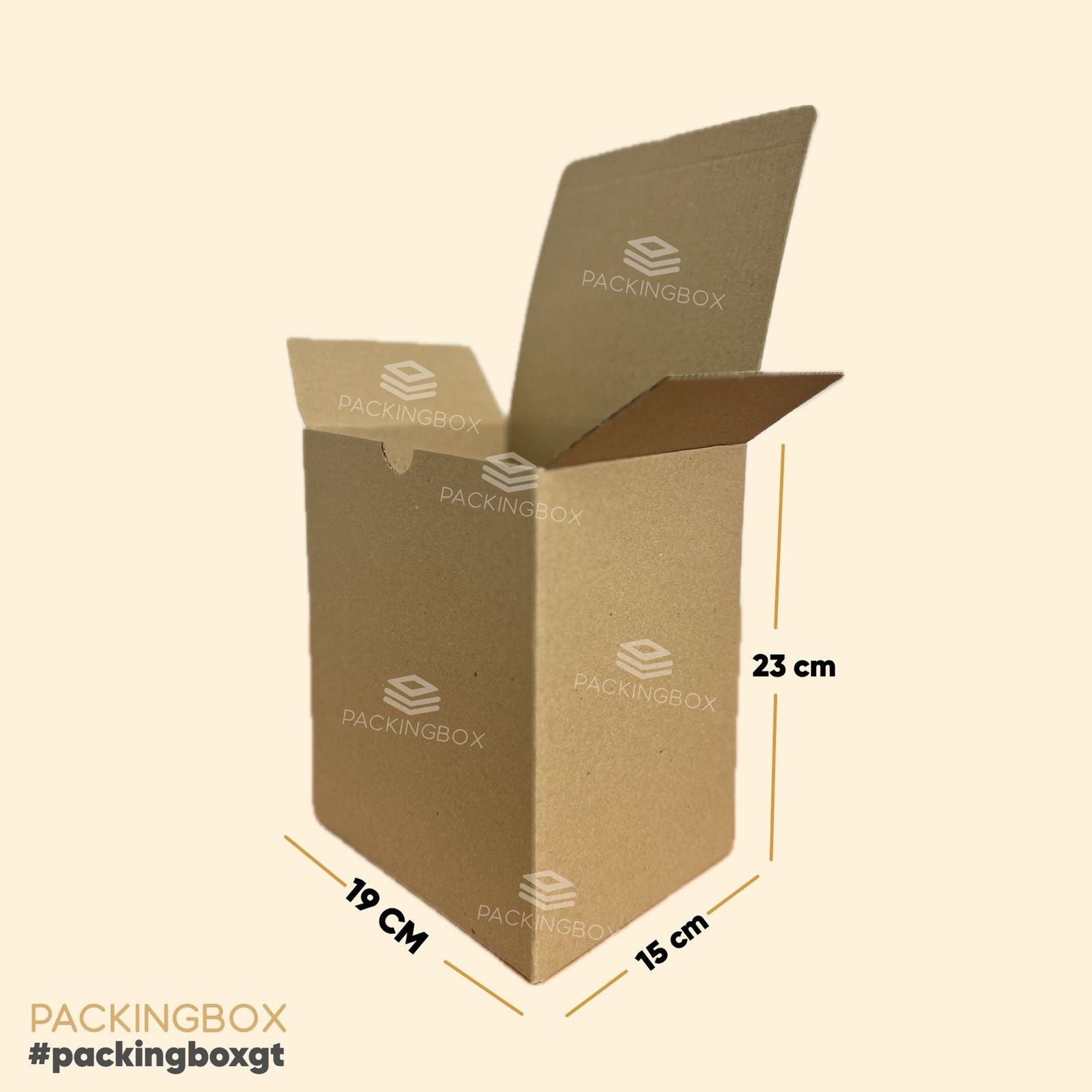 Caja de 23 x 19 x 15 cm (100 Unidades Con LOGO) — Packingbox, S.A.