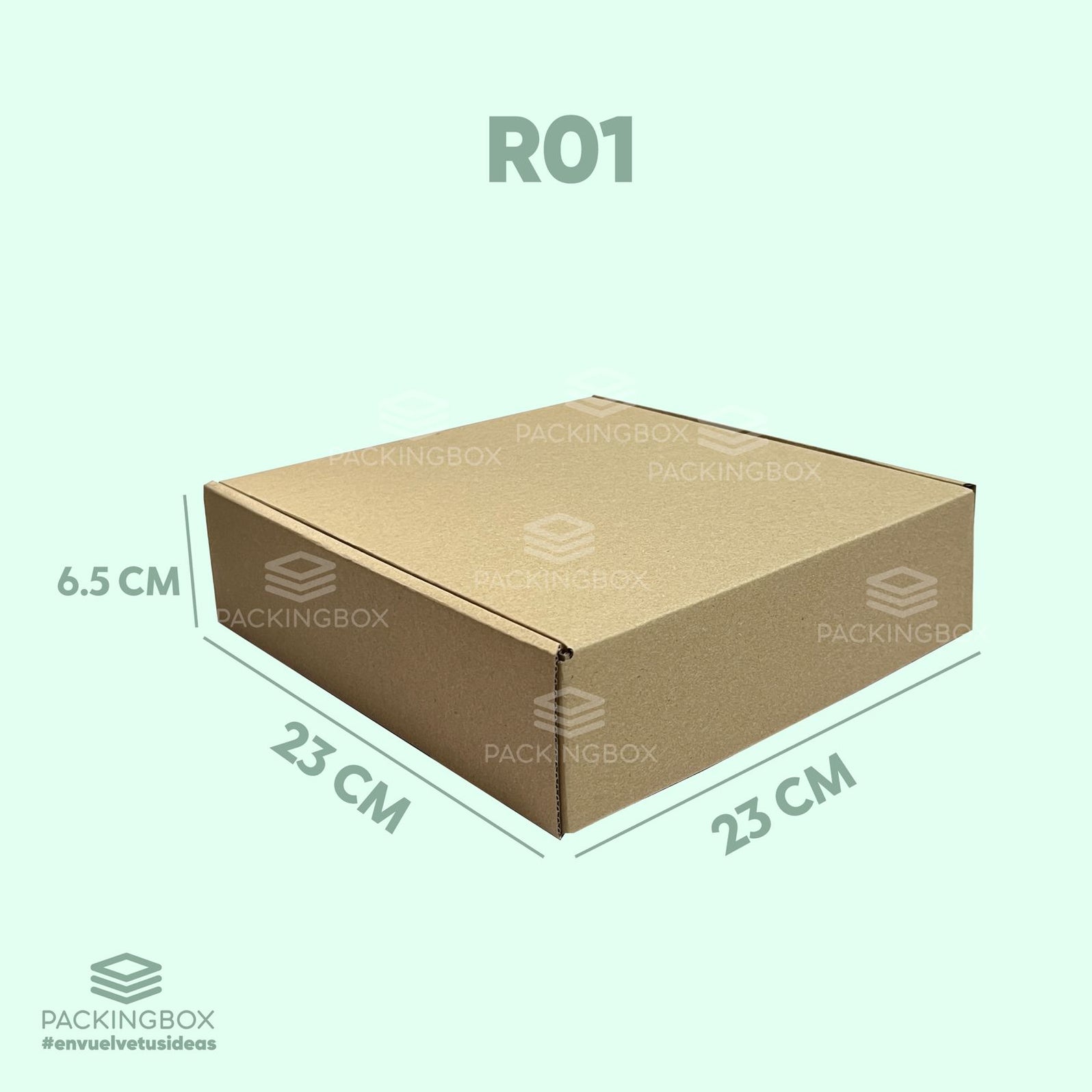 Caja Cuadrada de 23 x 23 x 6.5 cm — Packingbox, S.A.