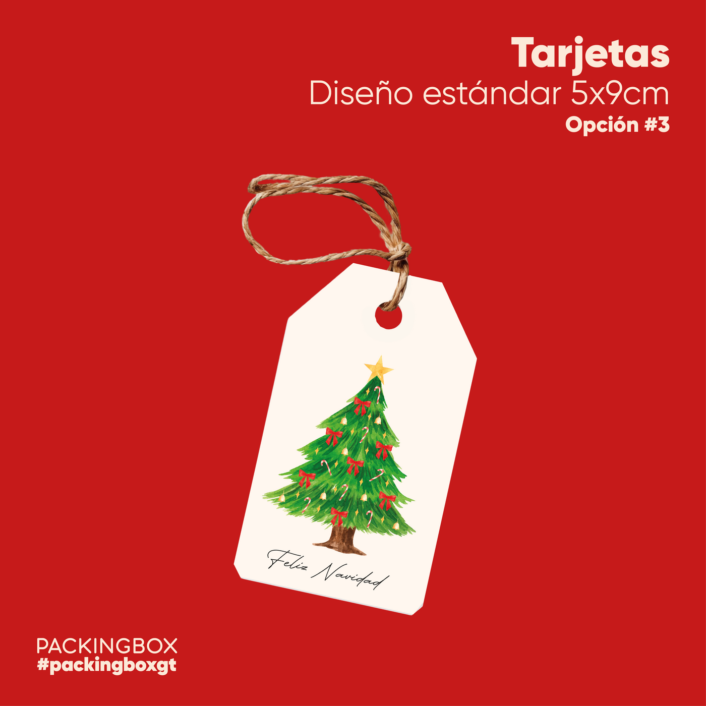 Tarjeta Perforada Navideña tipo Etiqueta — Packingbox, S.A.