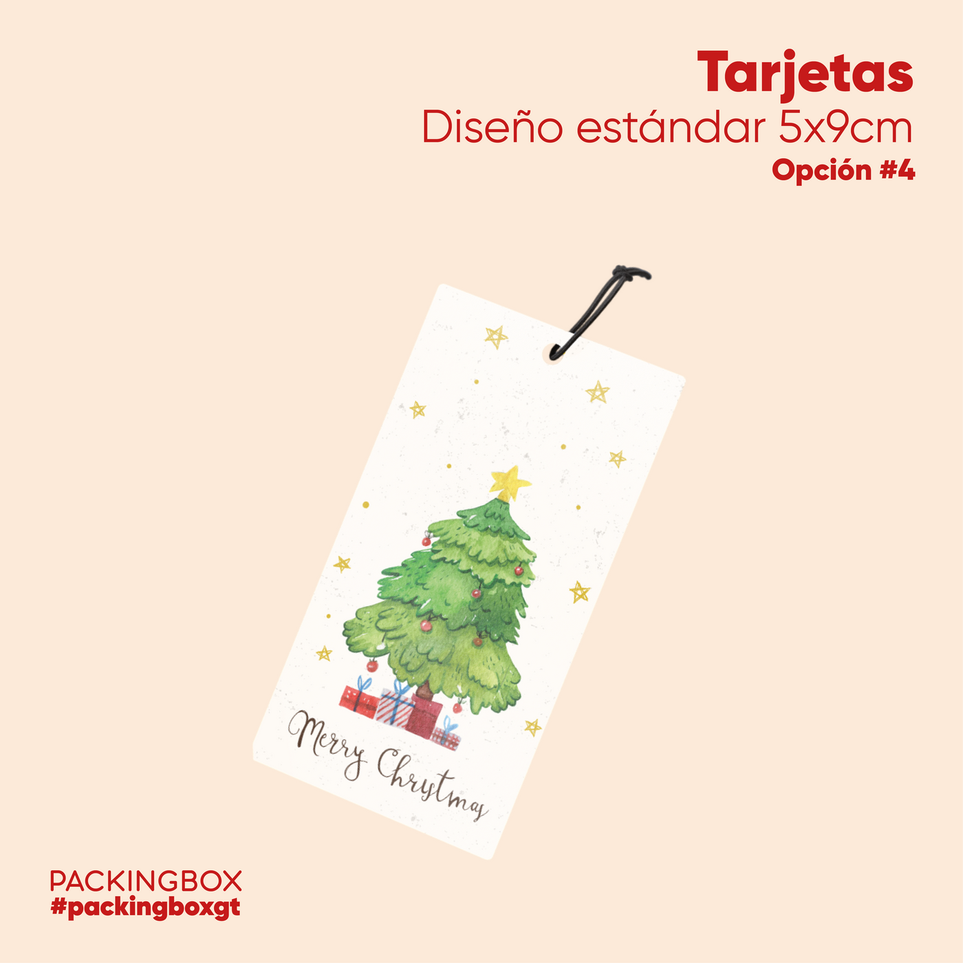 Tarjeta Perforada Navideña tipo Etiqueta — Packingbox, S.A.
